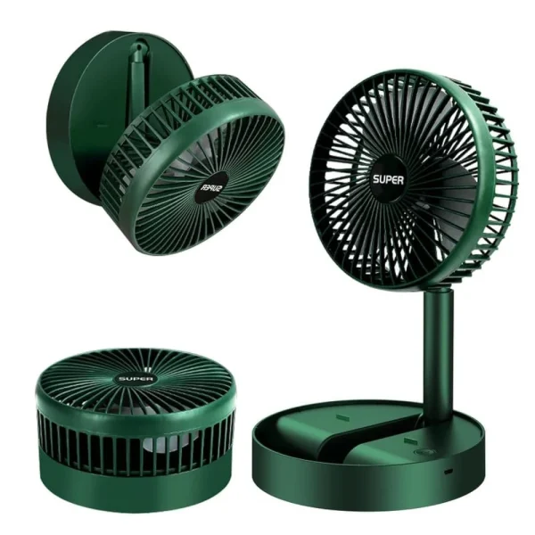 Super Rechargeable Foldable Telescopic Fan Low Noise Portable Folding ...